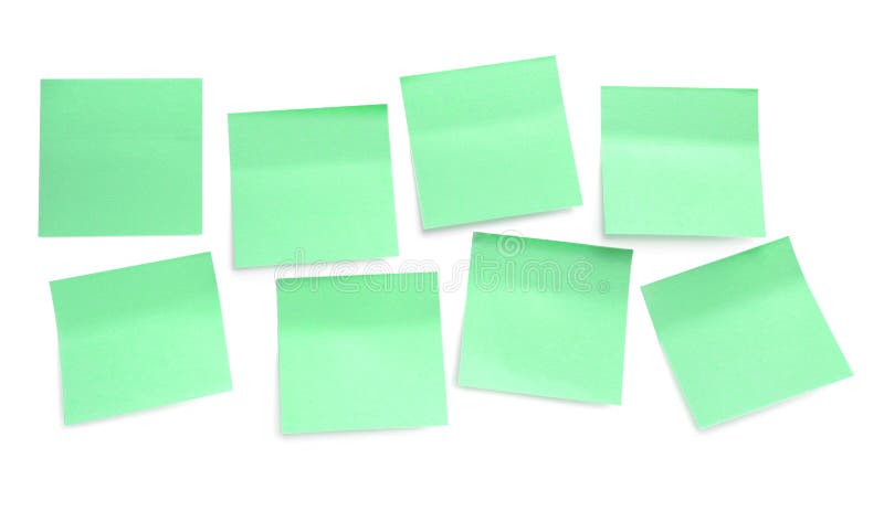 Blank Pale Yellow Sticky Notes on White Background, Top View. Space for ...