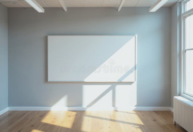 Blank Panel on a Corridor Wall, Ideal for Presentations or Displays ...