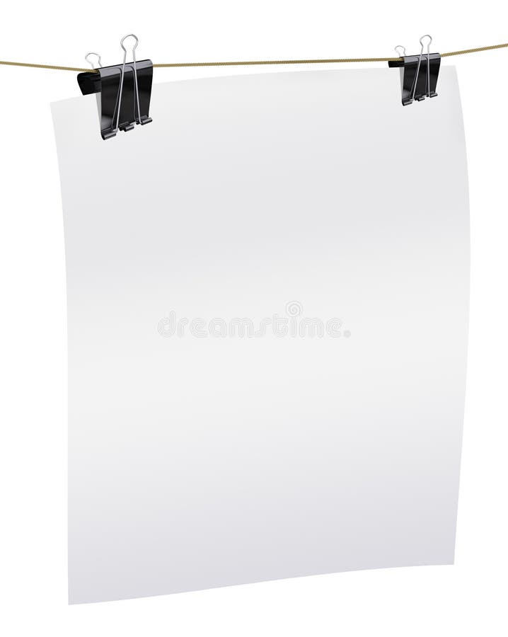 Sheet of a paper and clips stock vector. Illustration of materials ...