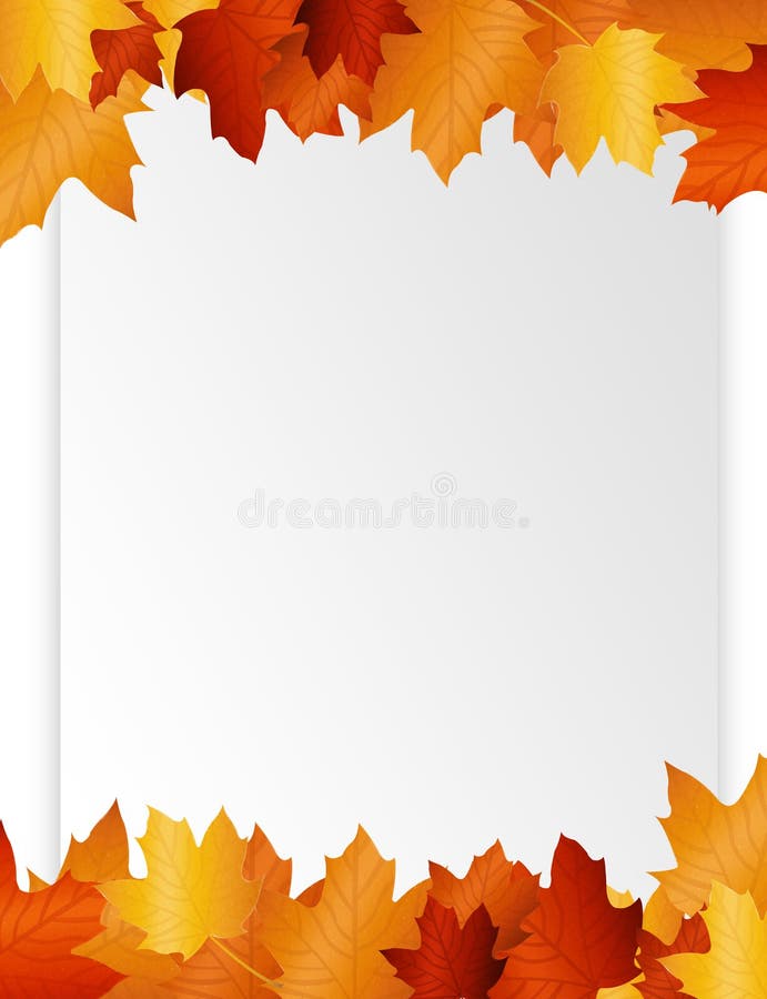 Blank paper autumn leaf stock illustration. Illustration of border ...