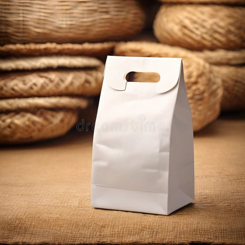 Blank Paper Bag Container, Generic Product Packaging Mockup Stock ...