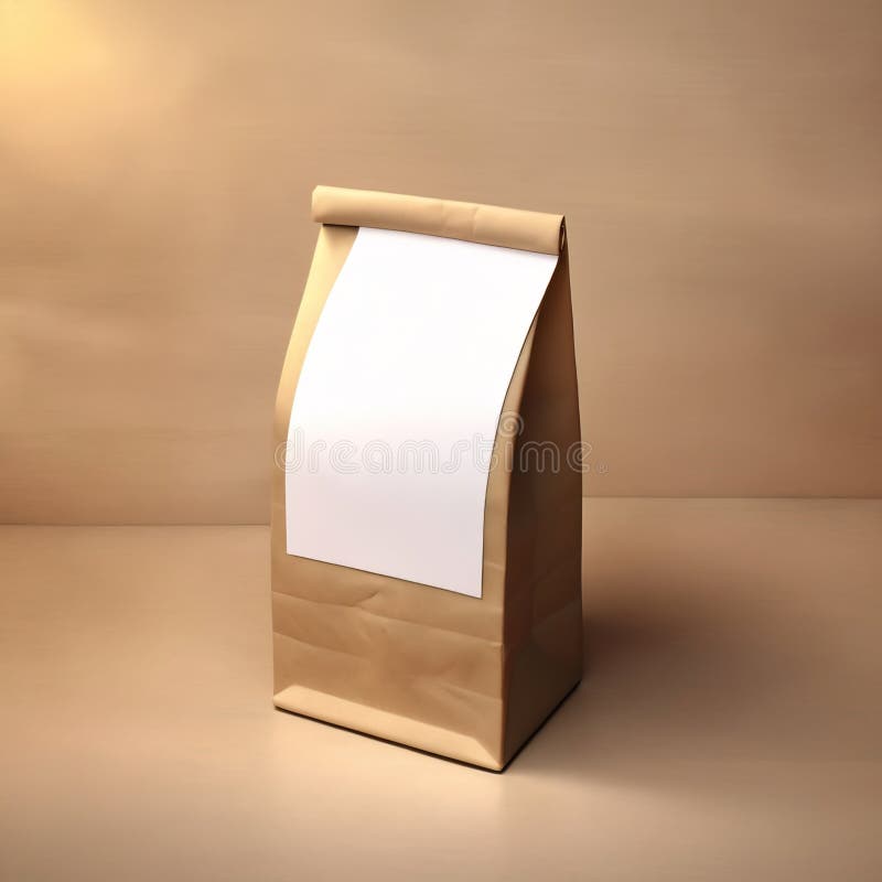 Blank Paper Bag Container, Generic Product Packaging Mockup Stock ...