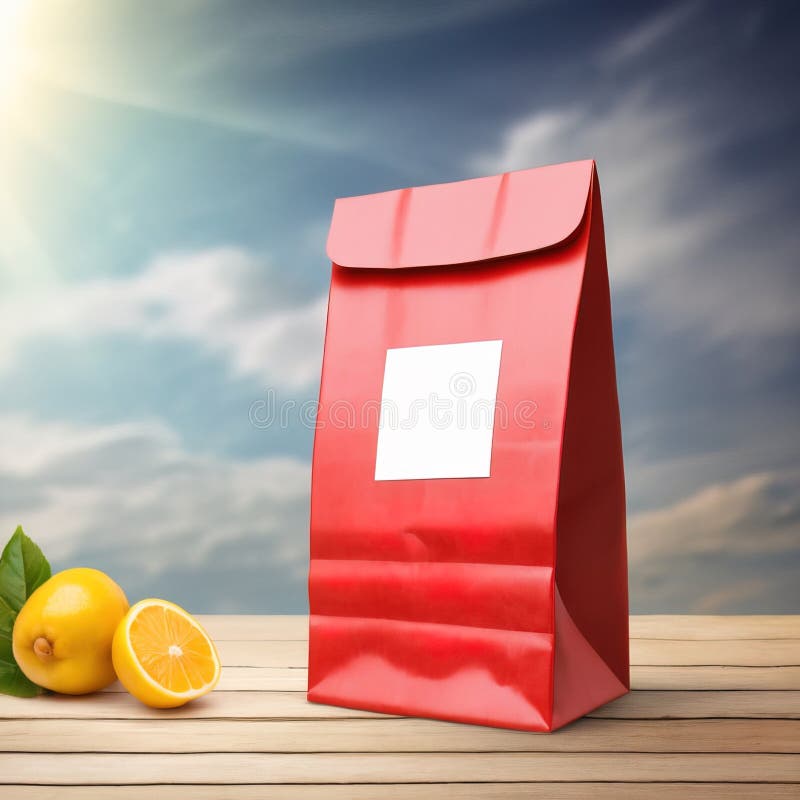 Blank Paper Bag Container, Generic Product Packaging Mockup Stock ...