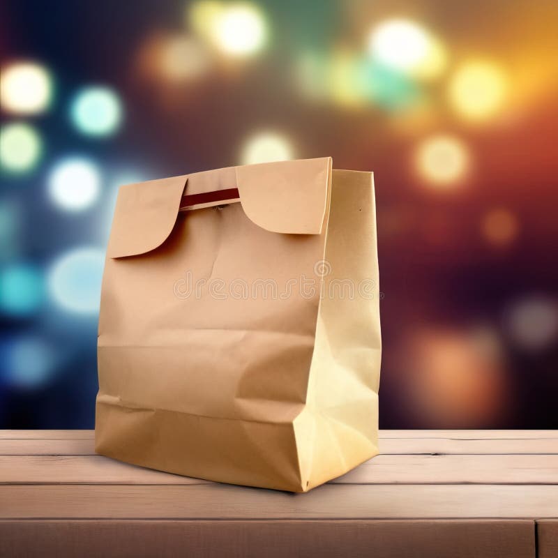 Blank Paper Bag Container, Generic Product Packaging Mockup Stock ...