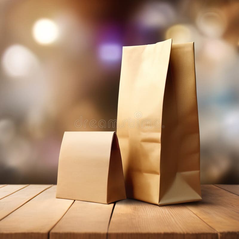 Blank Paper Bag Container, Generic Product Packaging Mockup Stock ...