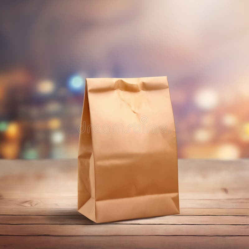 Blank Paper Bag Container, Generic Product Packaging Mockup Stock ...