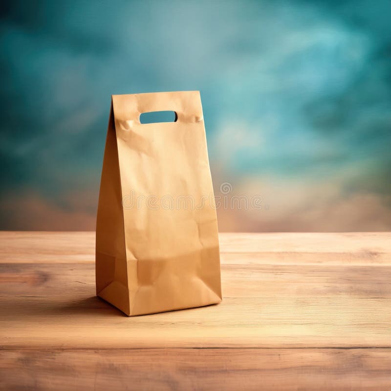 Blank Paper Bag Container, Generic Product Packaging Mockup Stock ...