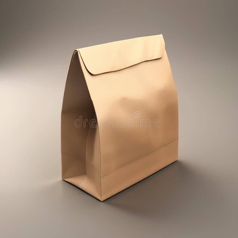 Blank Paper Bag Container, Generic Product Packaging Mockup Stock ...