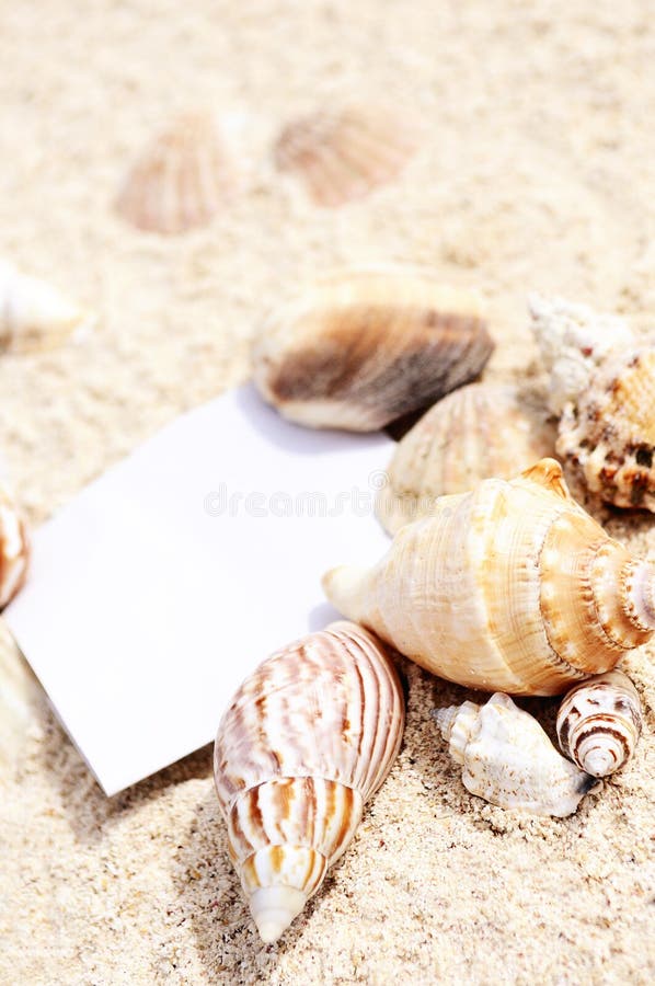 Postcard on a beach stock image. Image of post, banner - 36093041