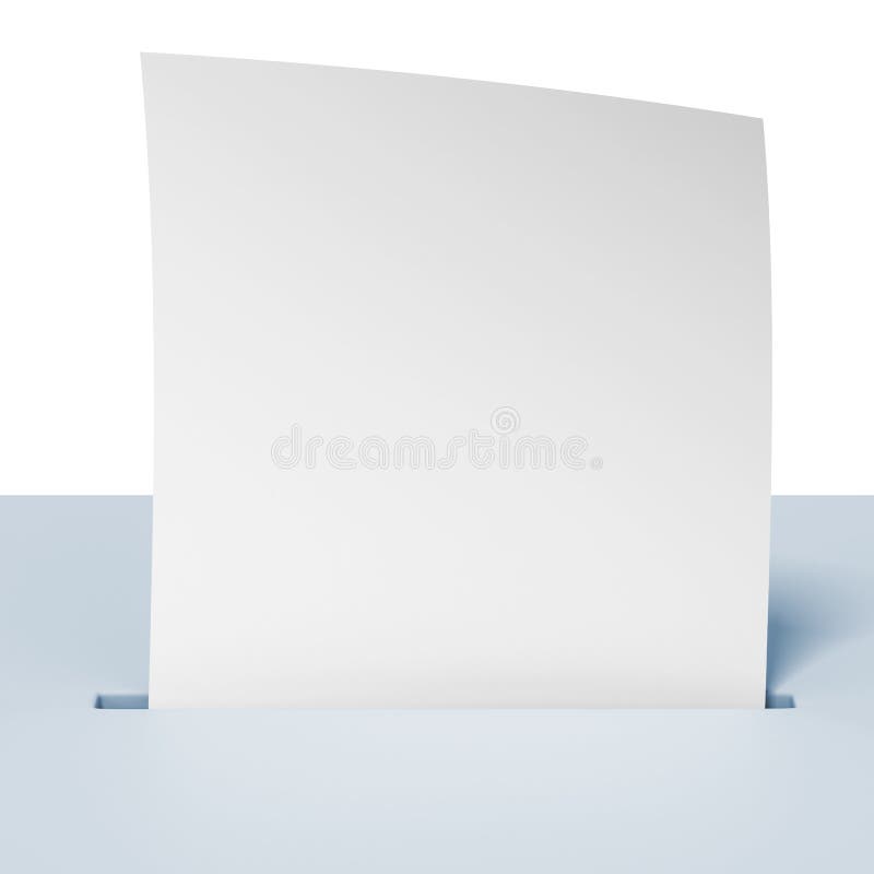 Blue Ballot Box with Envelope Stock Illustration - Illustration of ...