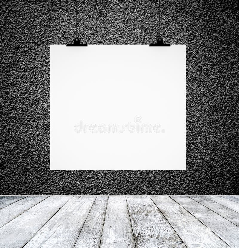 Blank Paper Board in Grunge Room Stock Photo - Image of poster, empty ...