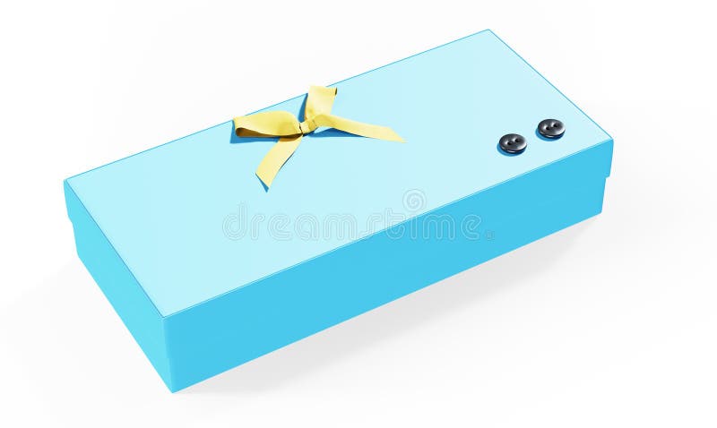 Blank Paper Box, 3d Render Rectangle Gift Box Mockup Stock Illustration ...