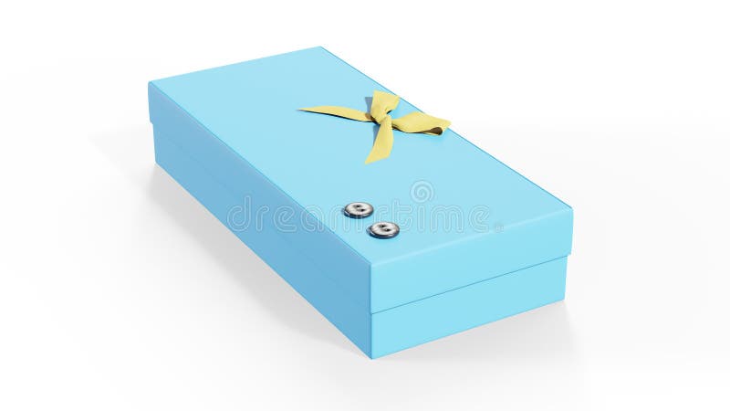 Blank Paper Box, 3d Render Rectangle Gift Box Mockup Stock Illustration ...