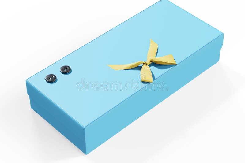 Blank Paper Box, 3d Render Rectangle Gift Box Mockup Stock Illustration ...