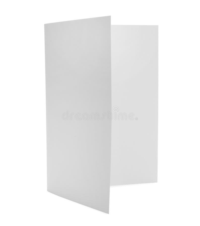 Blank Paper Brochure Isolated on White. Mockup for Design Stock Photo ...