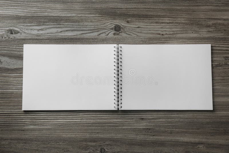 Blank Paper Brochure on Wooden Table, Top View. Mockup for Design Stock ...