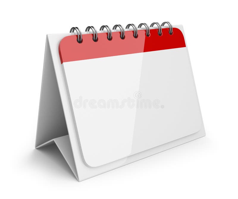 Blank Paper Calendar. 3D Icon Stock Illustration - Illustration of ...