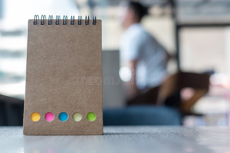 Blank Paper Calendar or Empty Notebook Template on Wooden Table. Copy ...