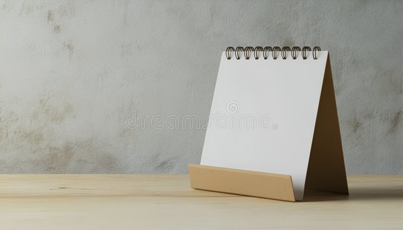 Blank Paper Calendar on Wooden Table Stock Image - Image of desk ...