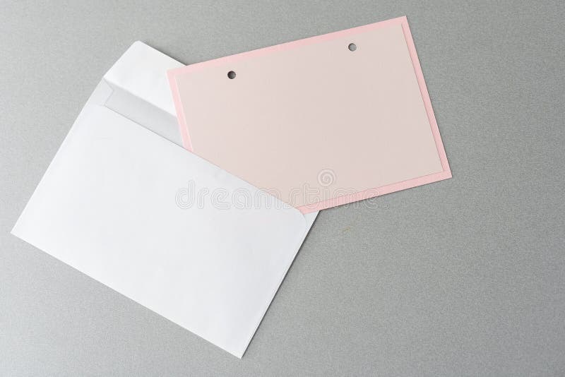 Blank Paper Card with Envelop Stock Photo - Image of empty, background ...