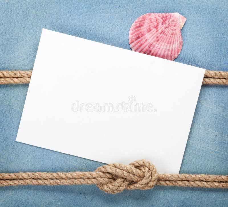 Blank Paper Card with Ship Rope Stock Image - Image of design, timber ...