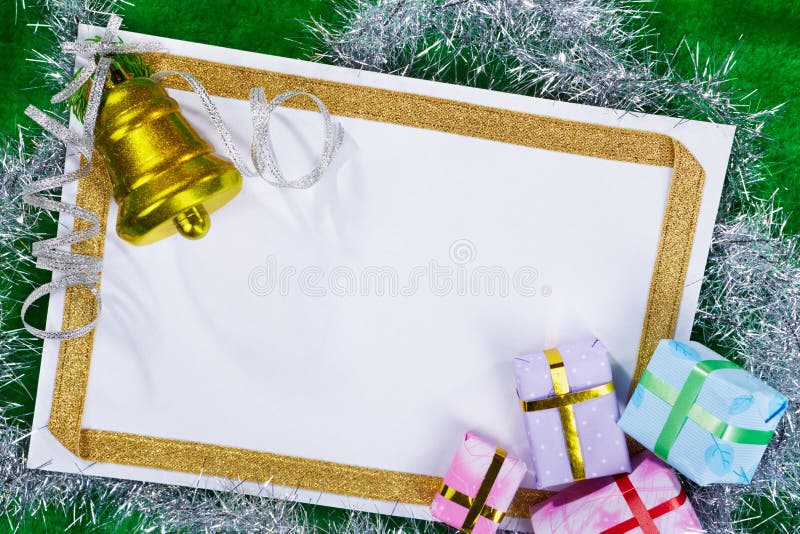 Blank Paper and Christmas Presents Stock Photo - Image of ornament ...