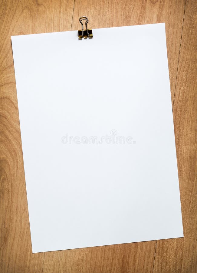 Blank paper with clip stock image. Image of structure - 45121979