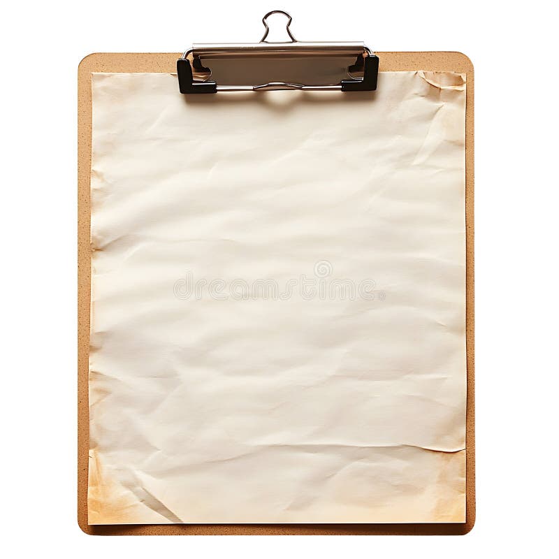 Blank Paper Clipboard - Aged Texture Stock Image - Illustration of ...