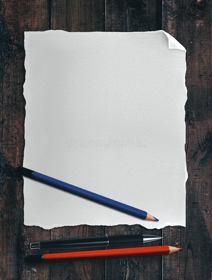 Blank Paper with Color Pencil Stock Illustration - Illustration of ...