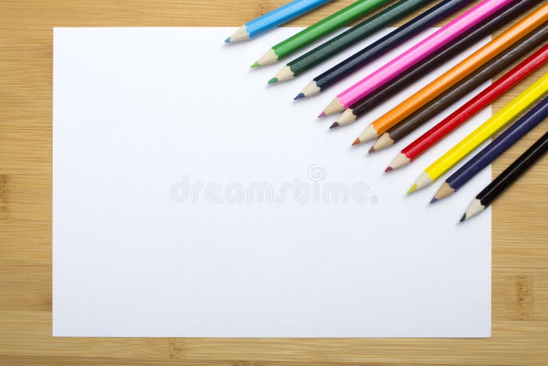 Blank Paper and Colorful Crayons Stock Photo - Image of montessori ...