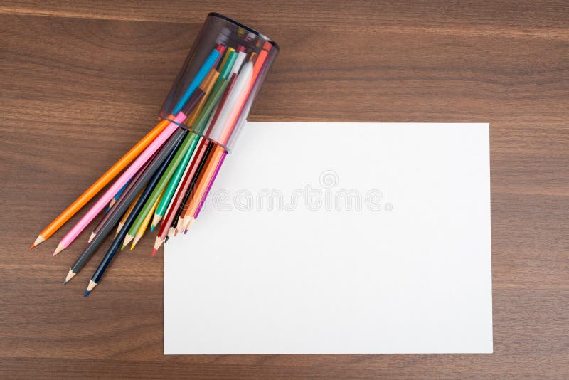 Blank paper with crayons stock image. Image of blank - 61637261