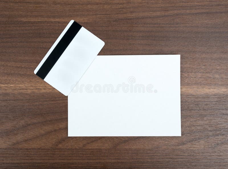 Blank Paper with Credit Card Stock Photo - Image of album, list: 61610658