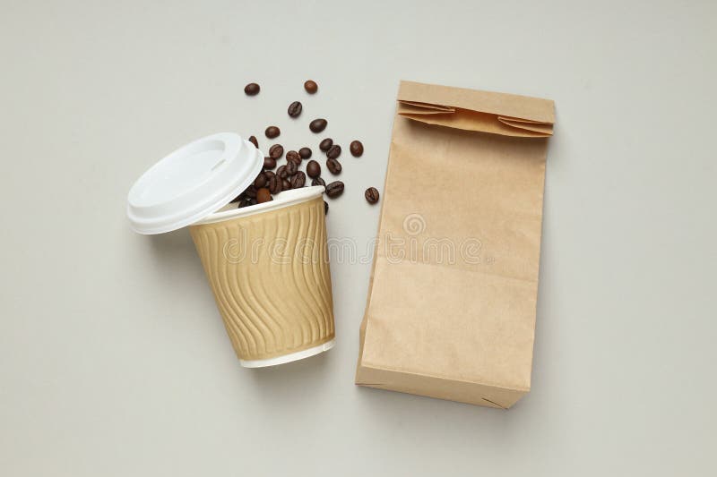 Blank Paper Cup, Composition for Delivery and Take Away Concept Stock ...