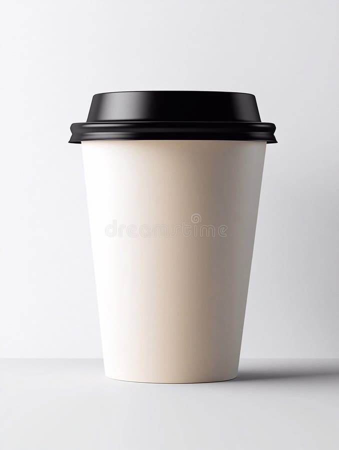 Blank Paper Cup Ready for Hot Beverage at a Cafe in a Bright Setting ...