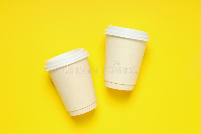 Blank Paper Cups, Composition for Delivery and Take Away Concept Stock ...