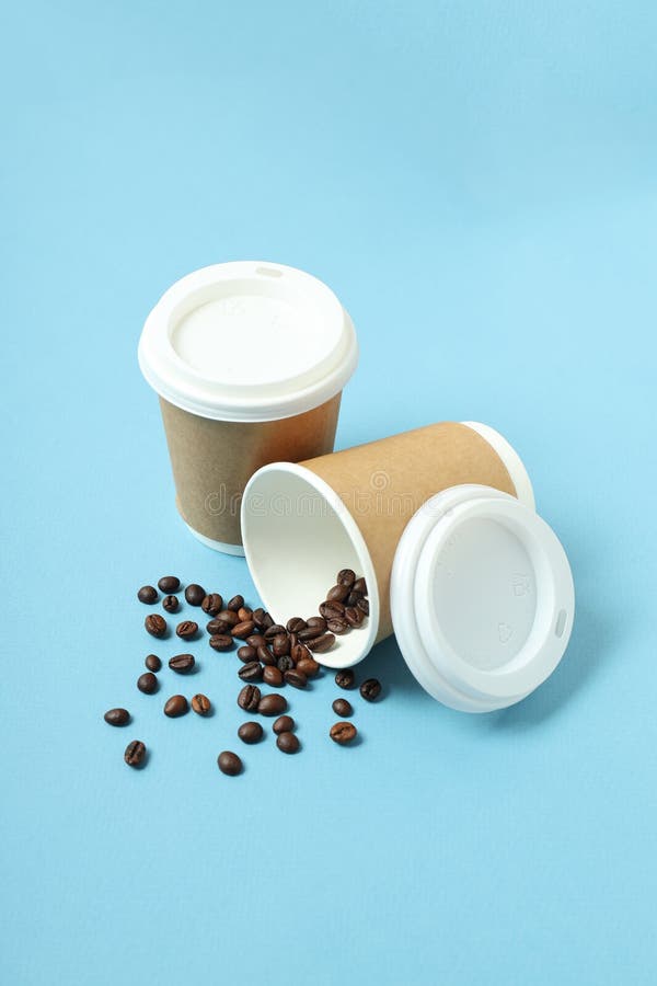 Blank Paper Cups, Composition for Delivery and Take Away Concept Stock ...