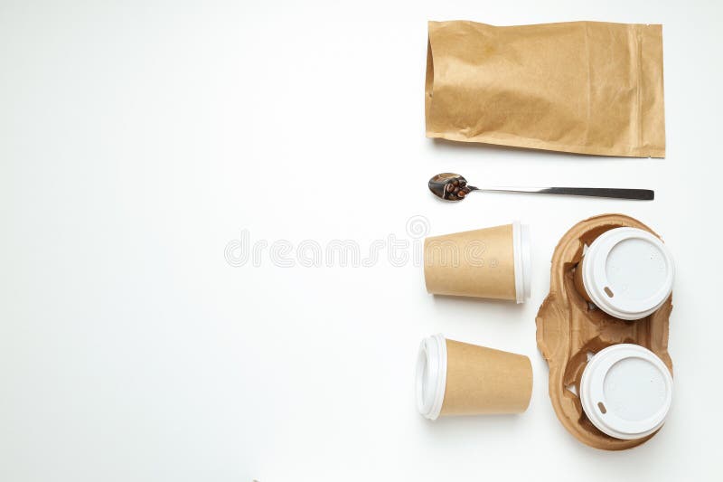 Blank Paper Cups, Composition for Delivery and Take Away Concept, Space ...