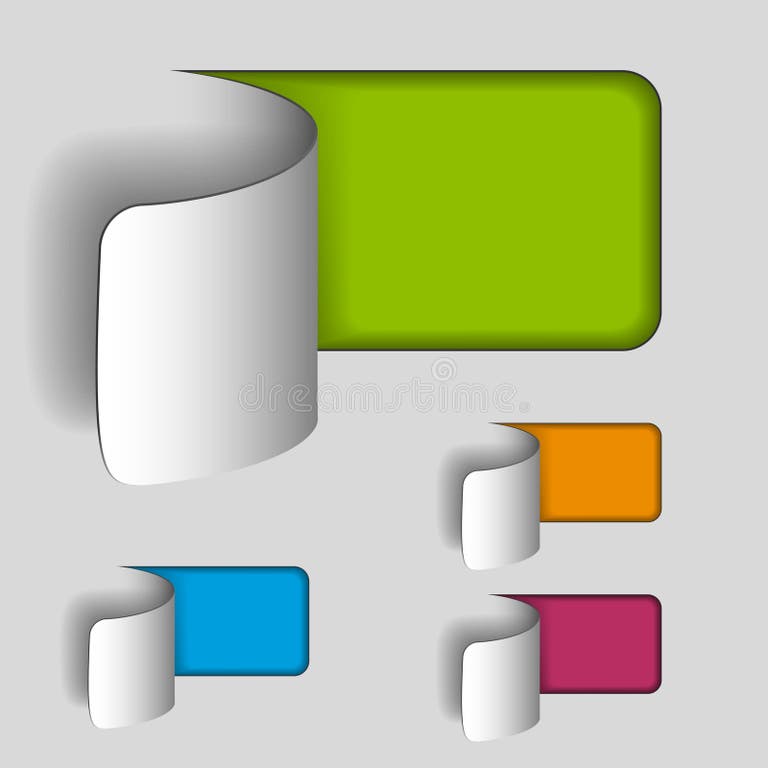 Blank Paper Cut Out Rectangle Labels Stock Vector - Illustration of ...