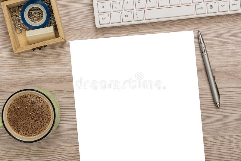 Blank paper on the desk stock image. Image of empty - 162408487