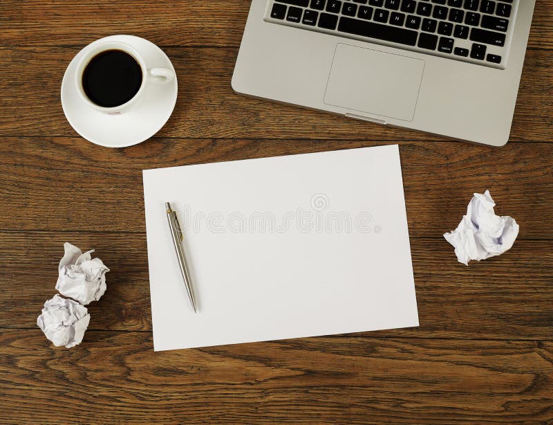 Blank paper on desk stock photo. Image of imagination - 112982452