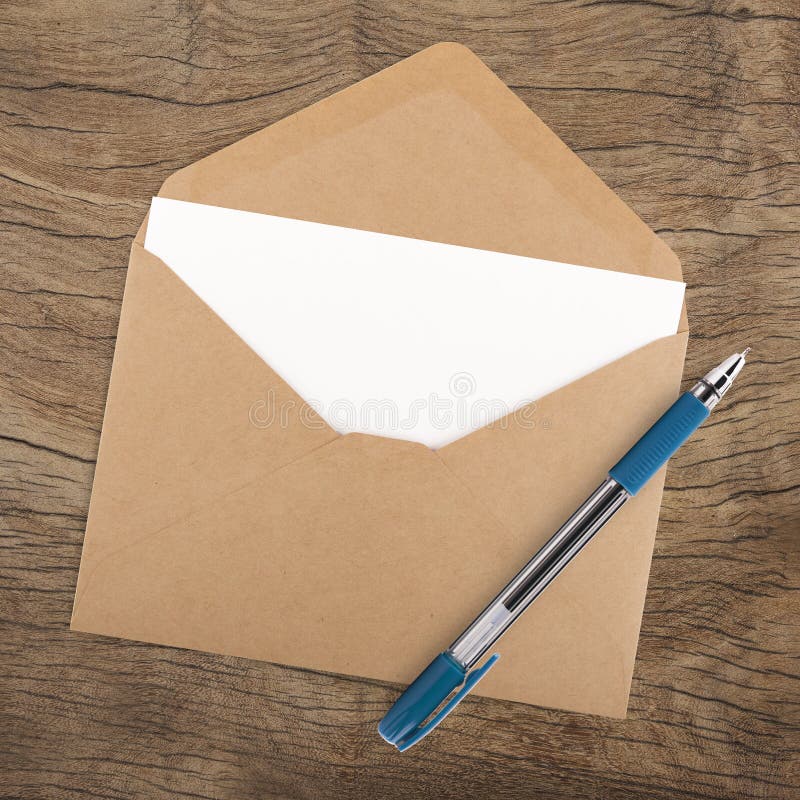 Blank Paper, Envelope and Pen Stock Image - Image of page, post: 70230085