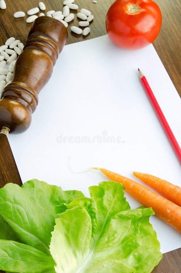 Blank Paper and Fresh Vegetables Stock Image - Image of page ...