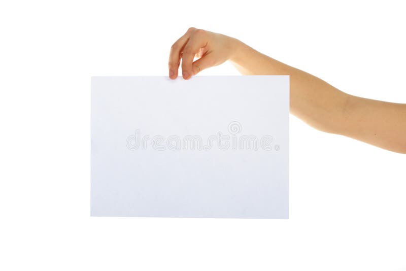 Hand and blank document stock photo. Image of contract - 3942208