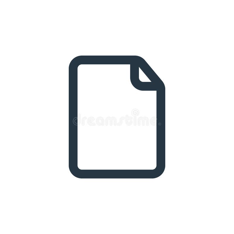 Blank Paper Icon Vector from File and Folder Concept. Thin Line ...