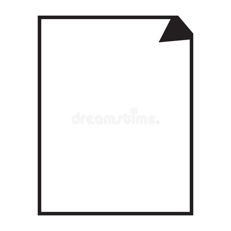 Blank Paper Icon on White Background Vector Stock Illustration ...