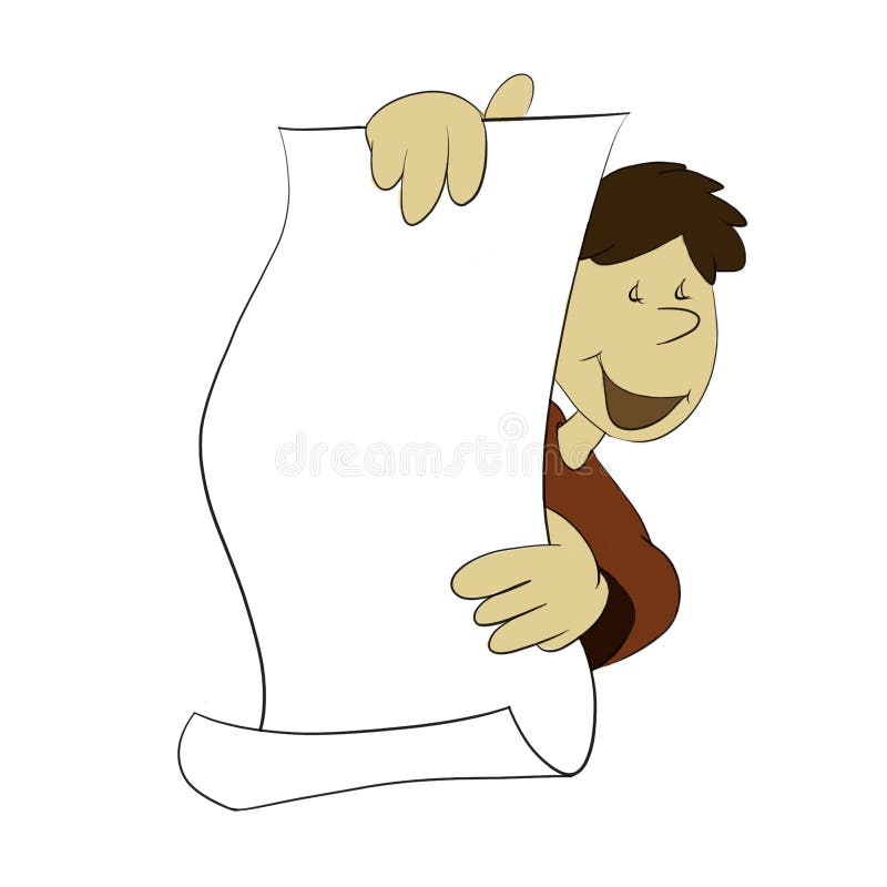 Blank paper man stock illustration. Illustration of newspaper - 12359952