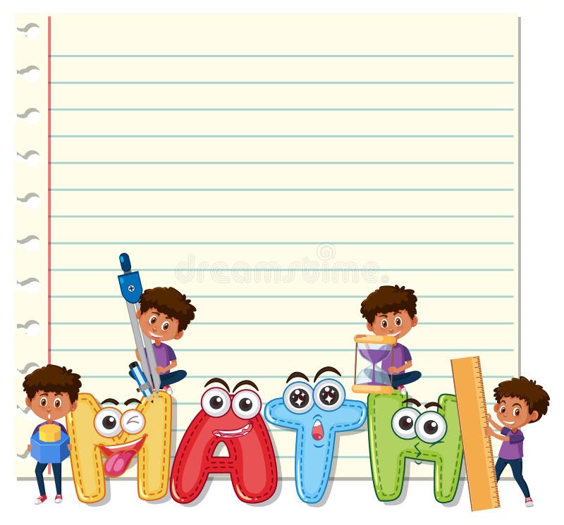 Blank Math Template with Math Tools and Elements Stock Vector ...