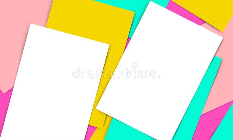 Blank Paper Mockup. Paper Realistic Front and Facing Pages, Empty ...