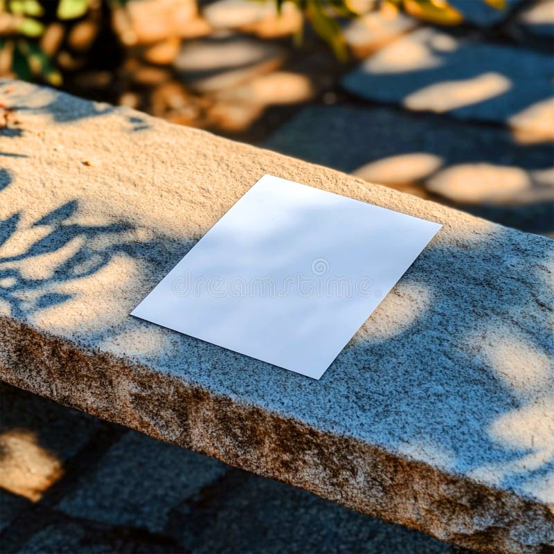 Blank Paper Mockup Sunlit Outdoor Scene Stock Illustration ...