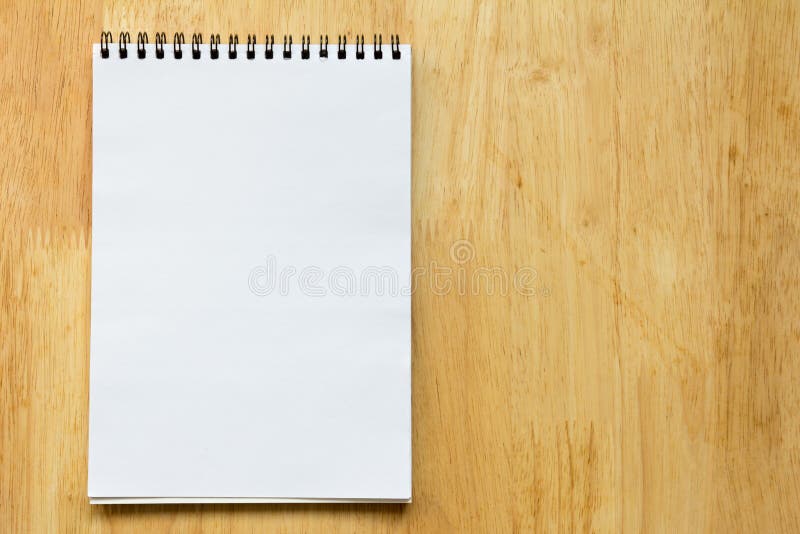 Note Book with Red Clock on Wood Table Background Stock Image - Image ...